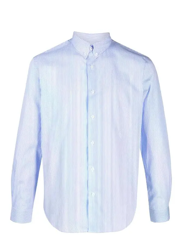 SPORTY & RICH Src Striped Cotton Shirt - Blue