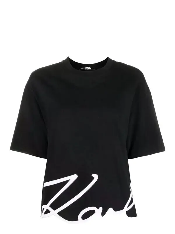 Karl Lagerfeld Signature Hem T-shirt - Black