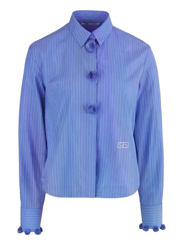 Ports 1961 Striped Pompom Shirt - Blue