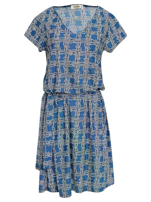 AMIR SLAMA Belted Printed Dress - Blue