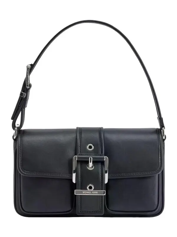 Michael Kors Buckled Leather Shoulder Bag - Black
