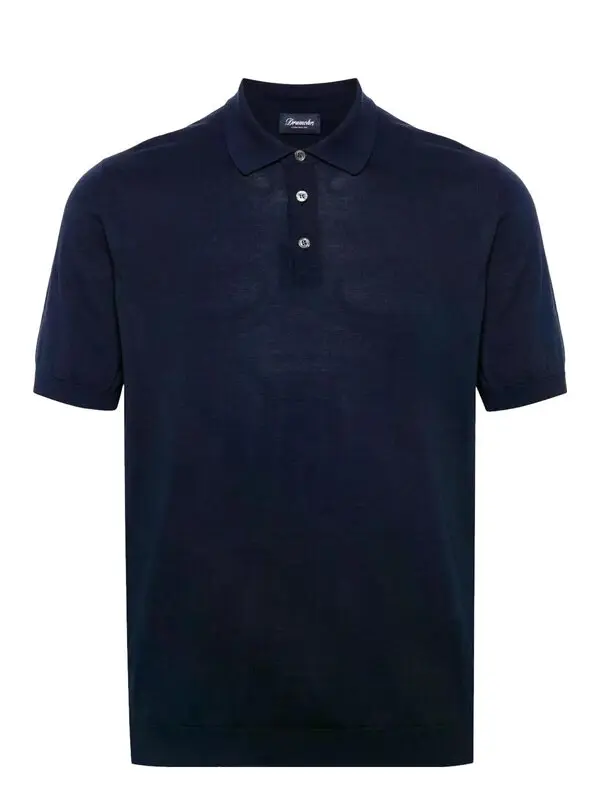 DRUMOHR Fine-knit Polo Shirt - Blue