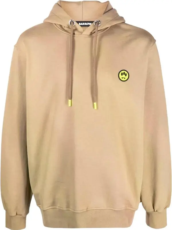 BARROW Logo-print Cotton Hoodie - Brown
