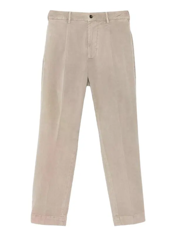DELL'OGLIO Tapered Corduroy Trousers - Neutrals