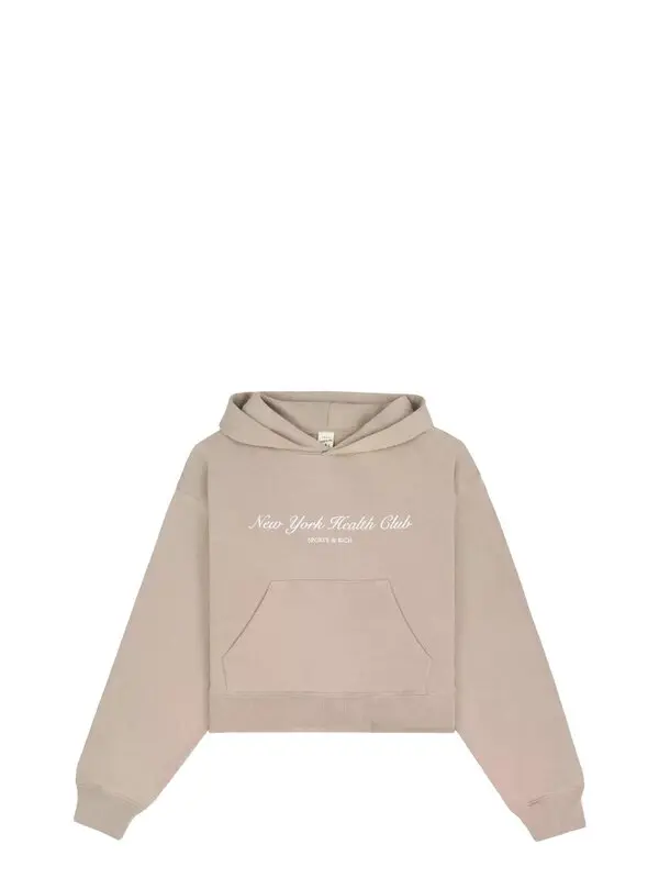 SPORTY & RICH Ny Health Club Cropped Hoodie - Grey