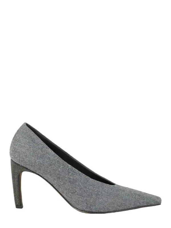 Brunello Cucinelli 85mm Flannel Pumps - Grey