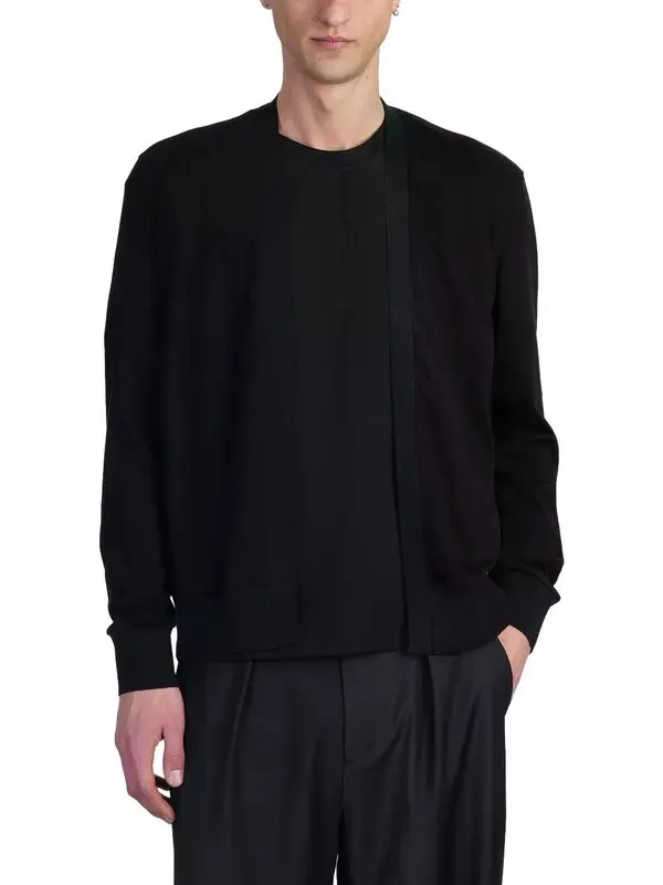 Attachment Cotton Cardigan - Black
