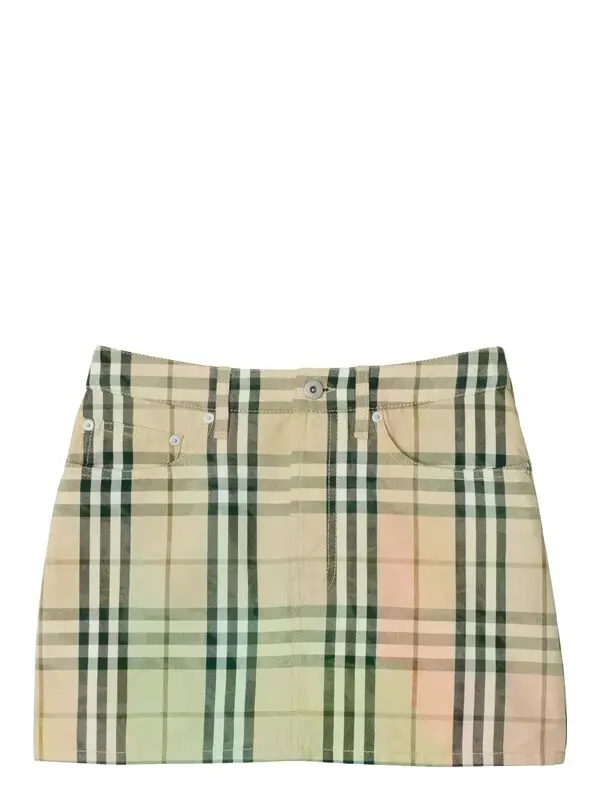 Burberry Check-pattern Mini Skirt - Neutrals