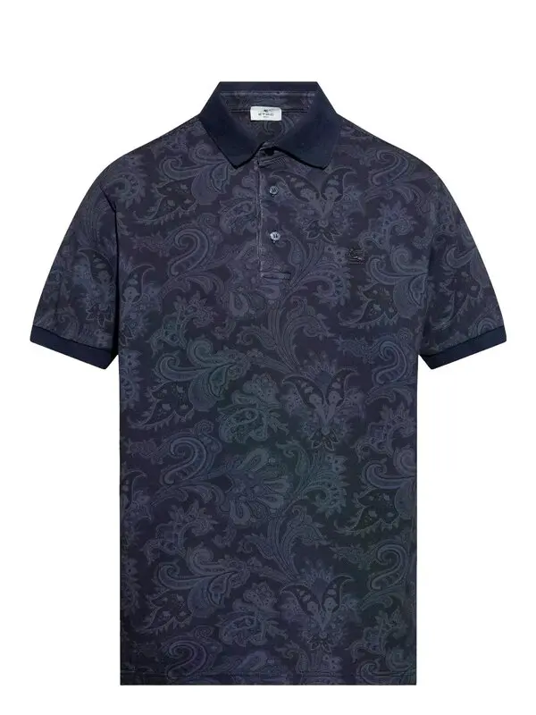 Etro Paisley-print Polo Shirt - Blue