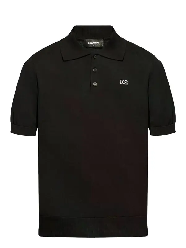 Dsquared2 Logo Patch Polo Shirt - Black