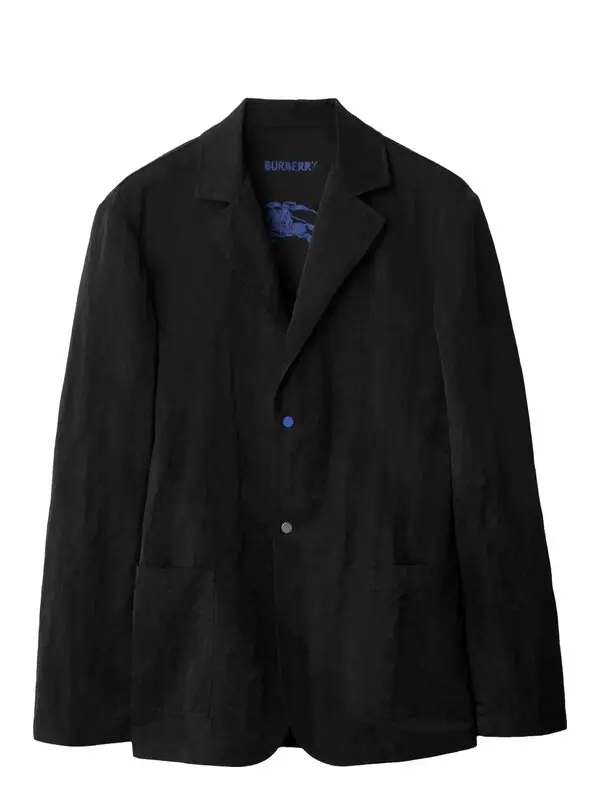 Burberry Single-breasted Crinkled Blazer - Black
