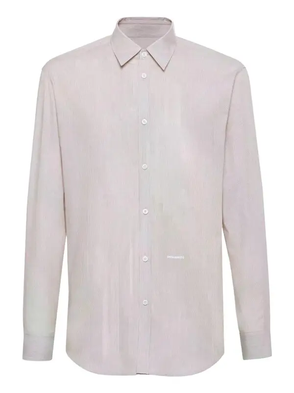 Dsquared2 Rex Dan Micro-striped Shirt - Neutrals
