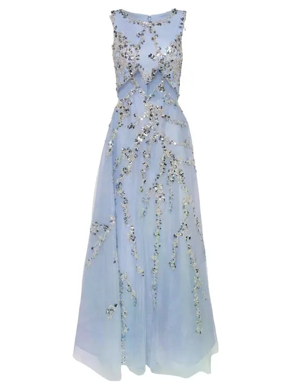 SAIID KOBEISY Sequin-embellished Tulle Gown - Blue