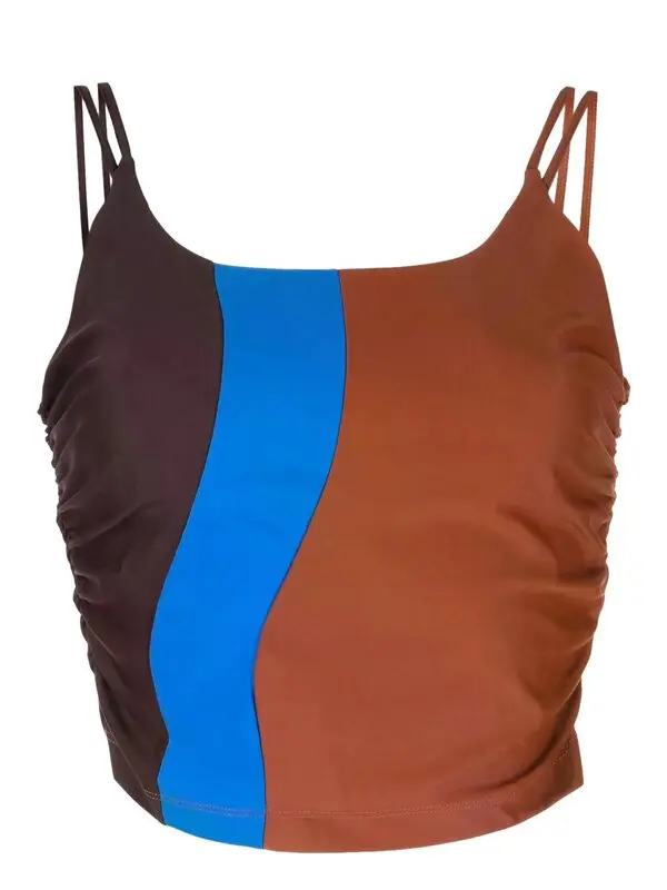 Ahluwalia Elshadai Gathered-detail Cropped Top - Brown