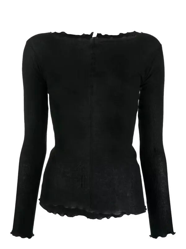 BASERANGE Pama Boat-neck Organic Cotton Top - Black