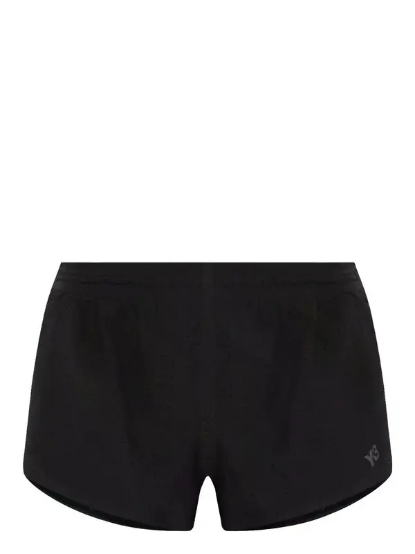Y3 Logo-detail Running Shorts - Black