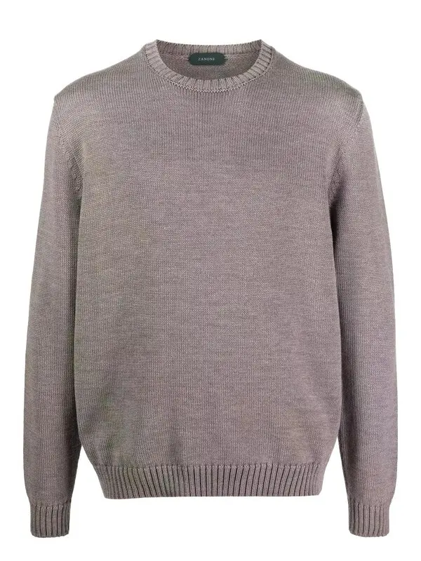 ZANONE Knitted Crew-neck Jumper - Grey