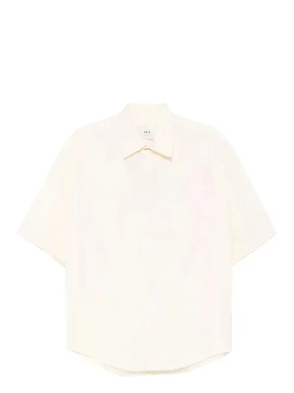 AMI Paris De Coeur-embroidered Shirt - Neutrals