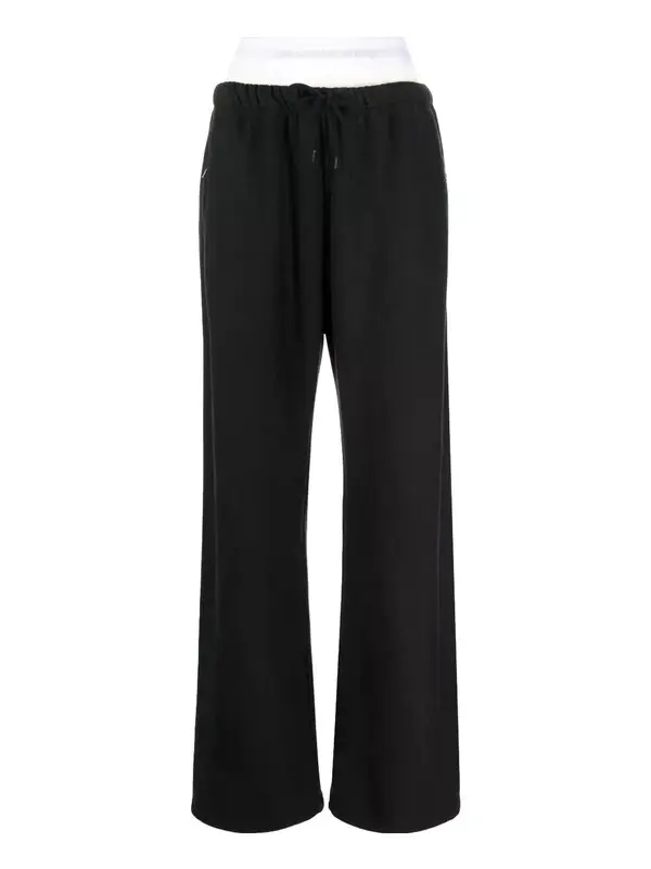 Alexander Wang Layered-design Cotton Track Pants - Black