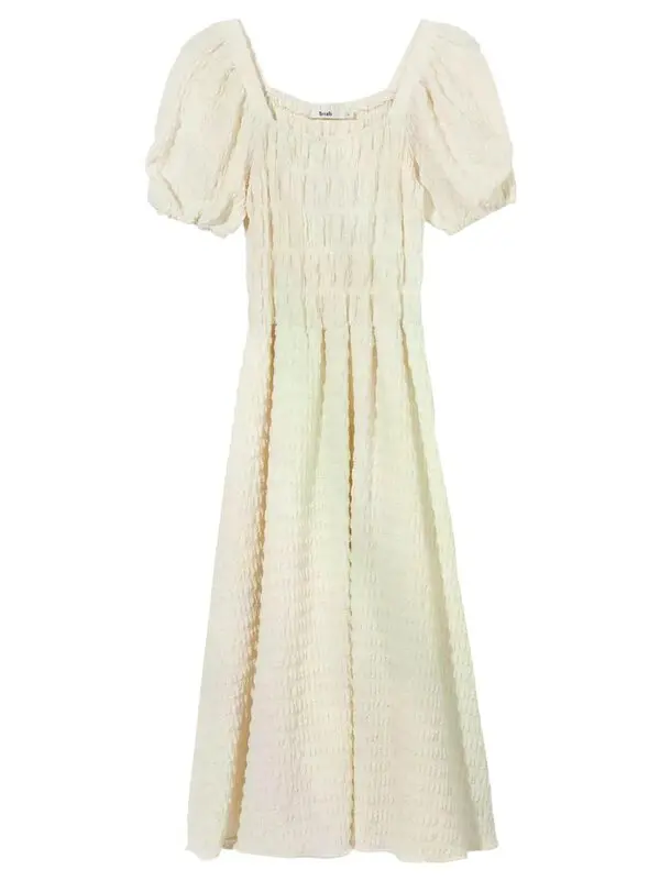 B+AB Smocked Midi Dress - Neutrals