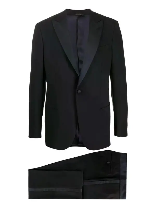 Giorgio Armani Single-breasted Wool Suit - Blue
