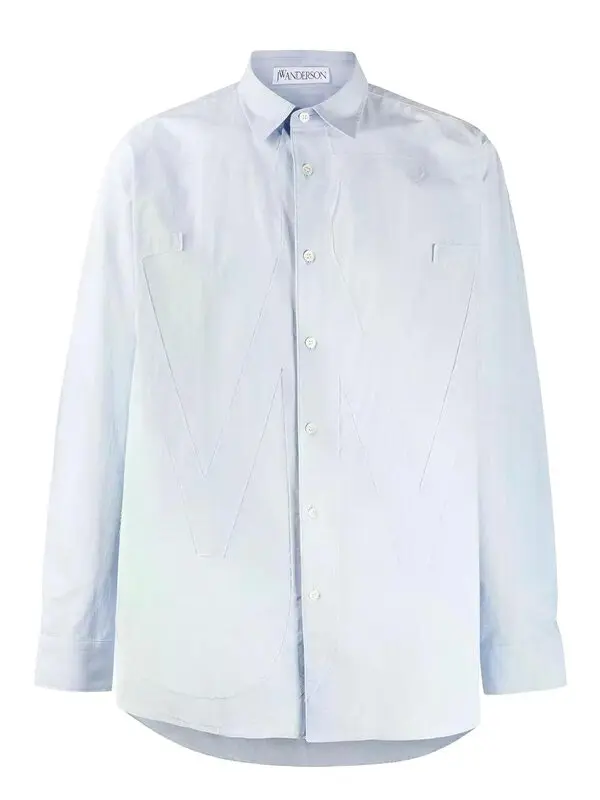 JW Anderson Tonal Applique Buttoned Shirt - Blue