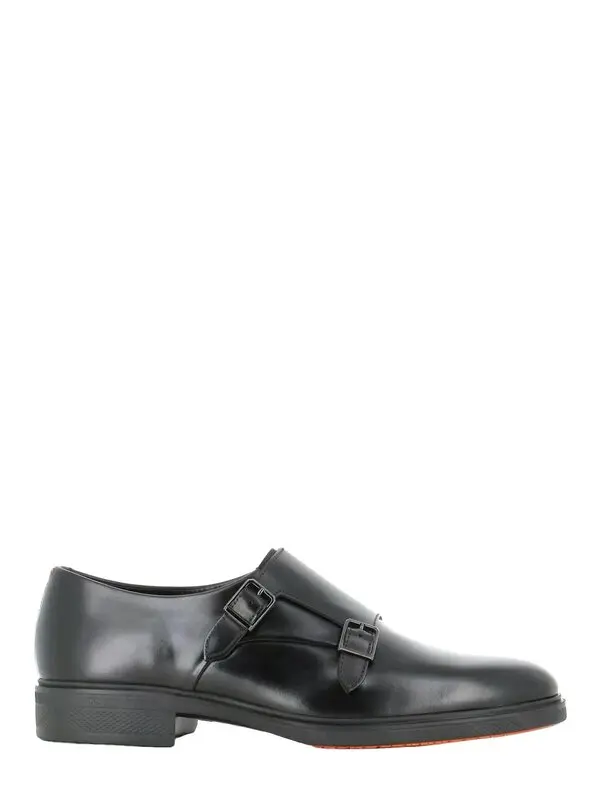 Santoni Double-buckle Monk Shoes - Black