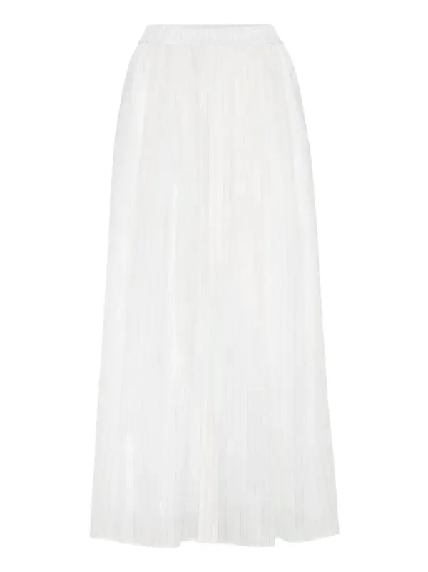 Brunello Cucinelli Cotton Midi Skirt - White