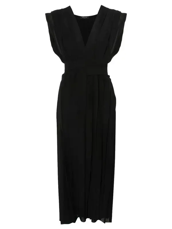 Fabiana Filippi Pleated Crepe Maxi Dress - Black