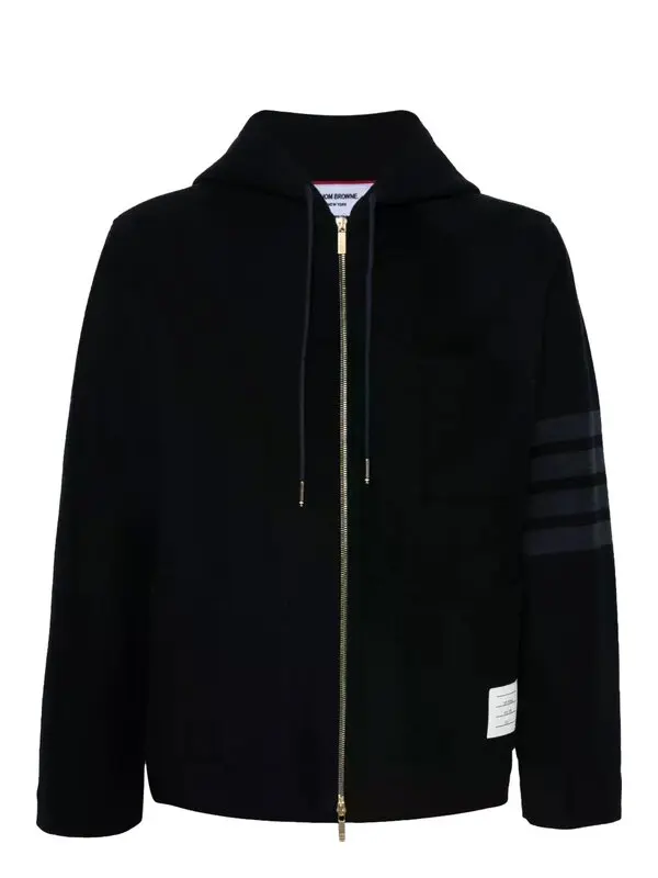 Thom Browne 4-bar Stripe Hooded Jacket - Blue