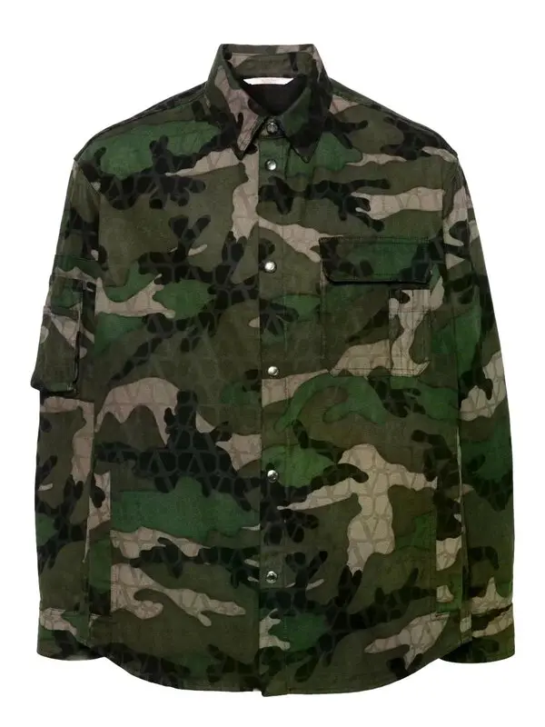 Valentino Garavani Camouflage-pattern Canvas Jacket - Green