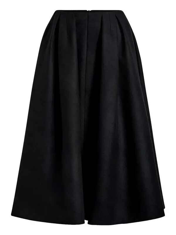 PATOU Pleated Midi Skirt - Black