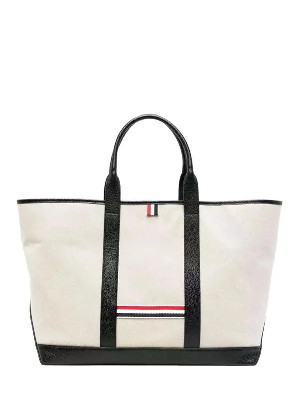 Thom Browne Rwb Stripe Tote Bag - Neutrals
