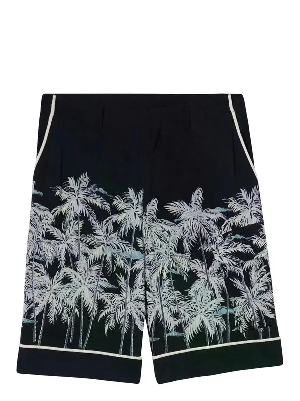 Palm Angels Palm-print Bermuda Shorts - Black