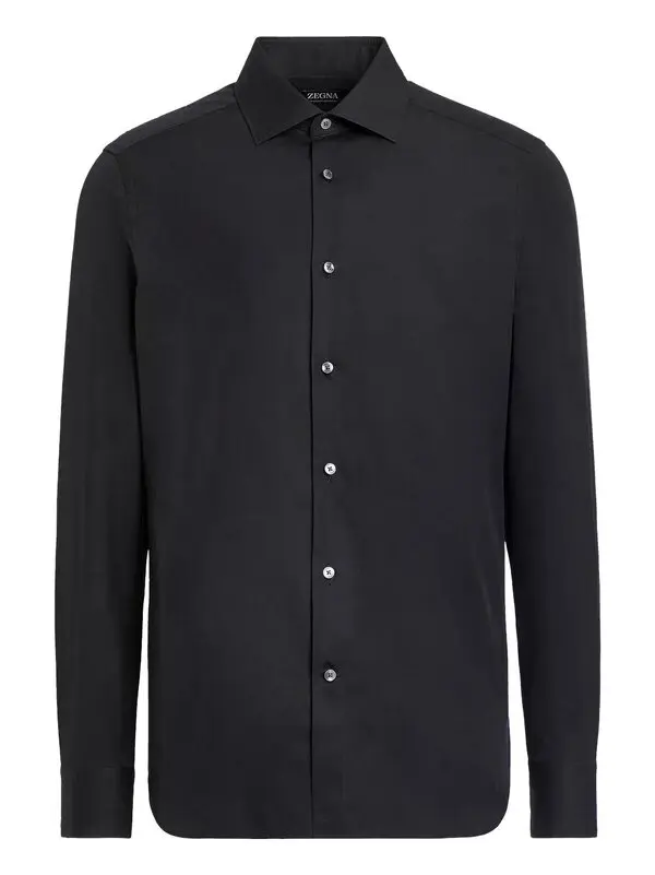 Zegna Trofeo Cotton Shirt - Black