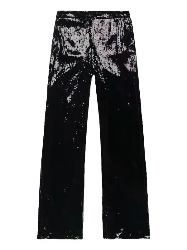 NILI LOTAN Sequin-embellished Flared Trousers - Black