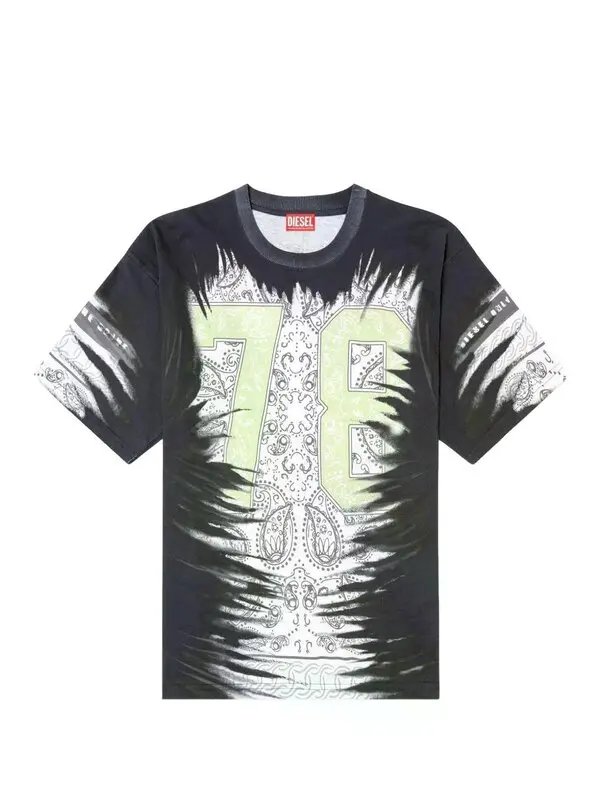 DIESEL® Bandana-print T-shirt - Black