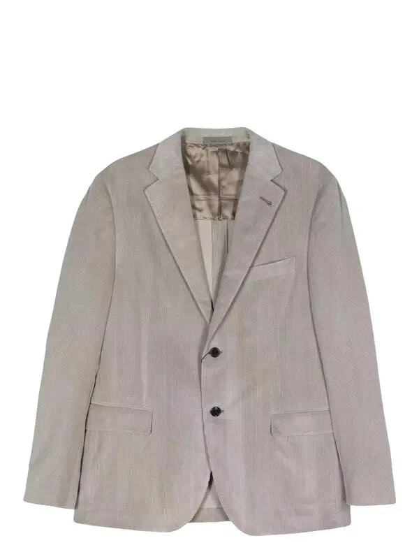 Corneliani Single-breasted Corduroy Blazer - Grey