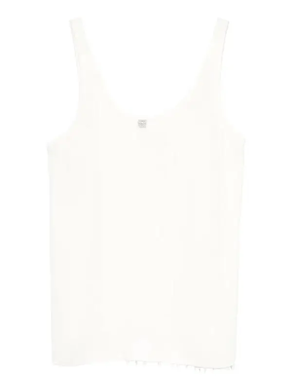 TOTEME Textured U-neck Top - White