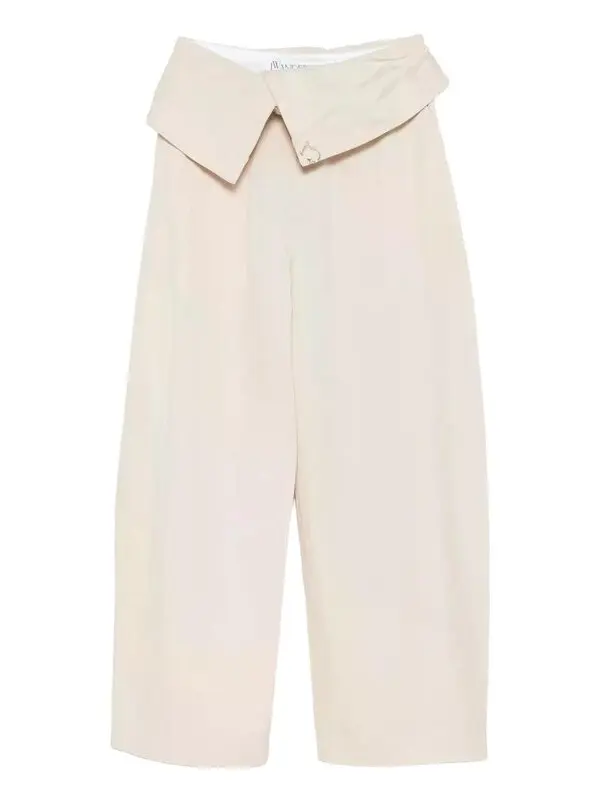 JW Anderson Fold-over Wide-leg Trousers - Neutrals