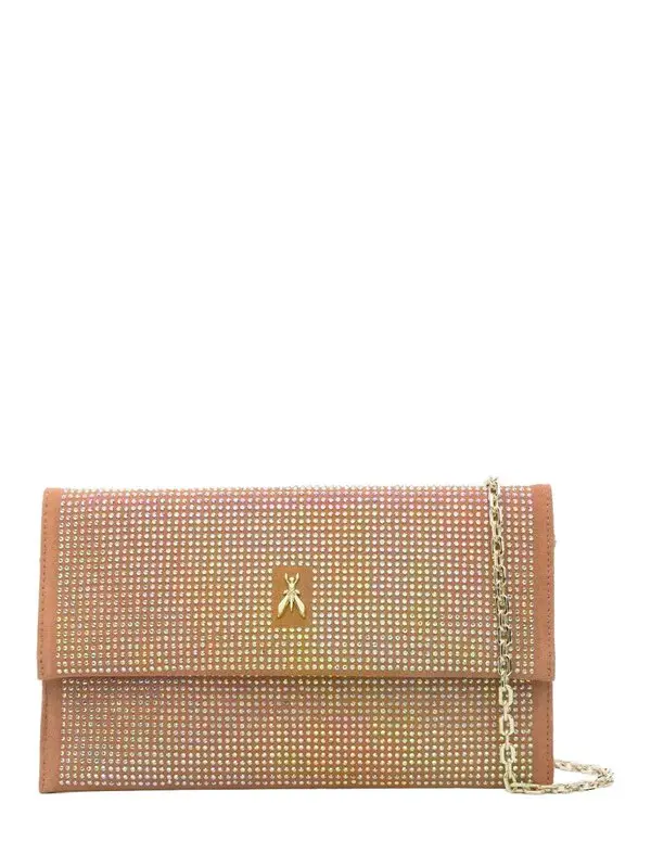 Patrizia Pepe Rhinestone-embellished Clutch Bag - Brown