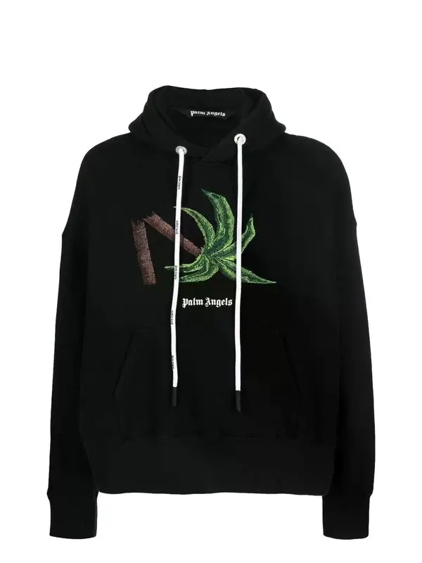 Palm Angels Broken Palm Hoodie - Black