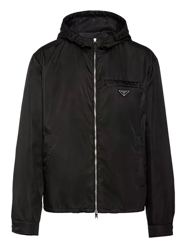 Prada Re-nylon Hooded Blouson Jacket - Black