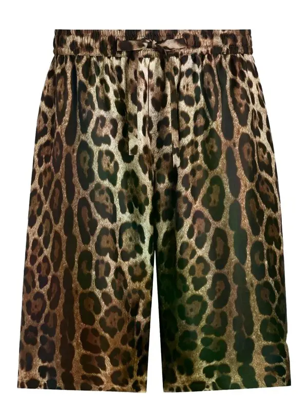 Dolce & Gabbana Leopard Print Shorts - Brown