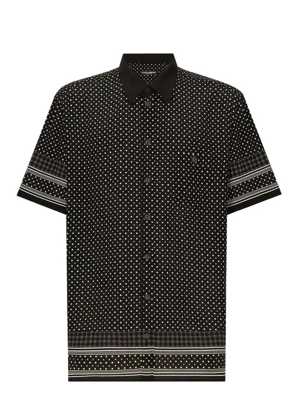 Dolce & Gabbana Polka-dot Silk Shirt - Black