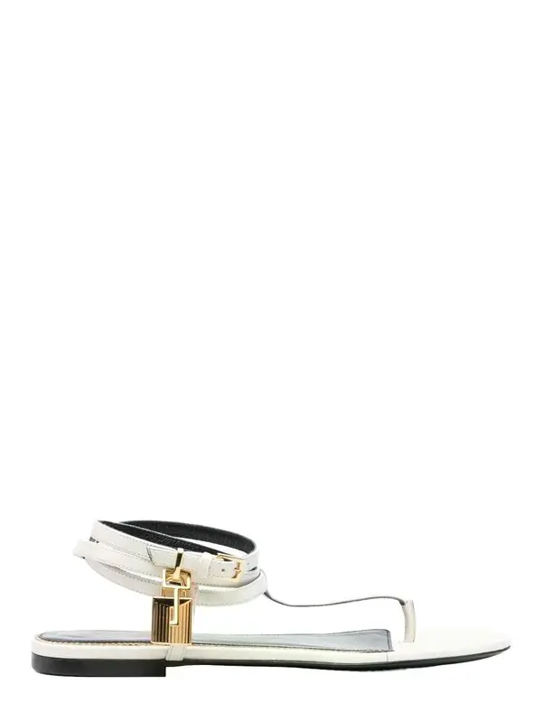 TOM FORD Padlock Flat Sandals - White