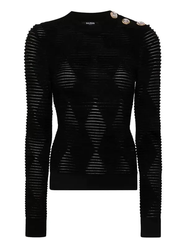Balmain Embossed-button Jumper - Black