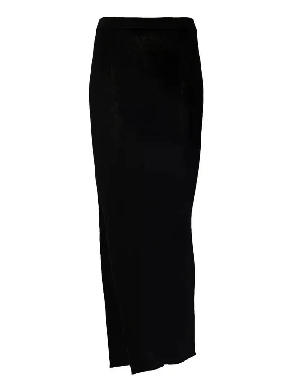 Rick Owens Ziggy Ribbed-knit Maxi Skirt - Black