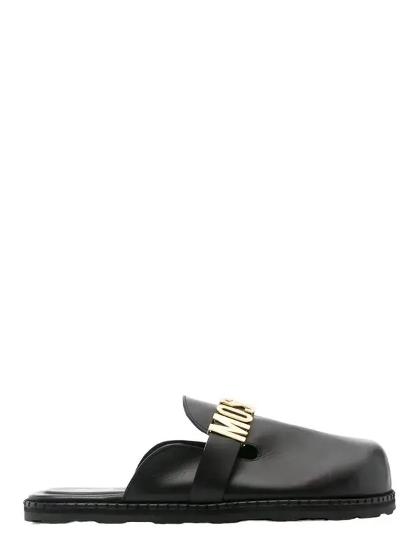 Moschino Logo-plaque Sandals - Black