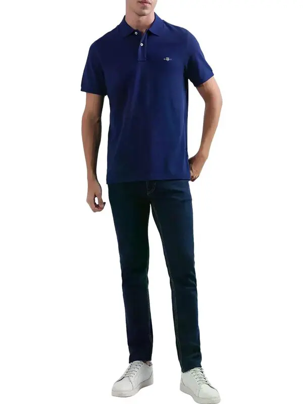 Gant Logo-embroidered Polo Shirt - Blue